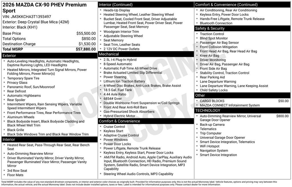 New 2026 Mazda CX-90 PHEV Premium Sport AWD SUV in San Diego #3N03736 ...